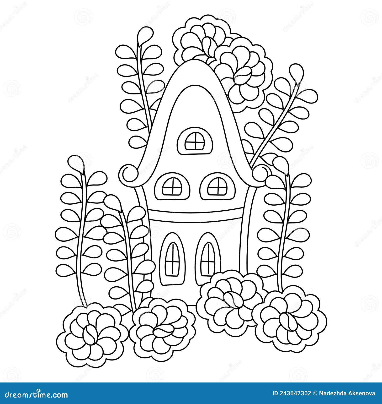 Coloring Book Page. Little Magic House Stock Vector - Illustration of ...