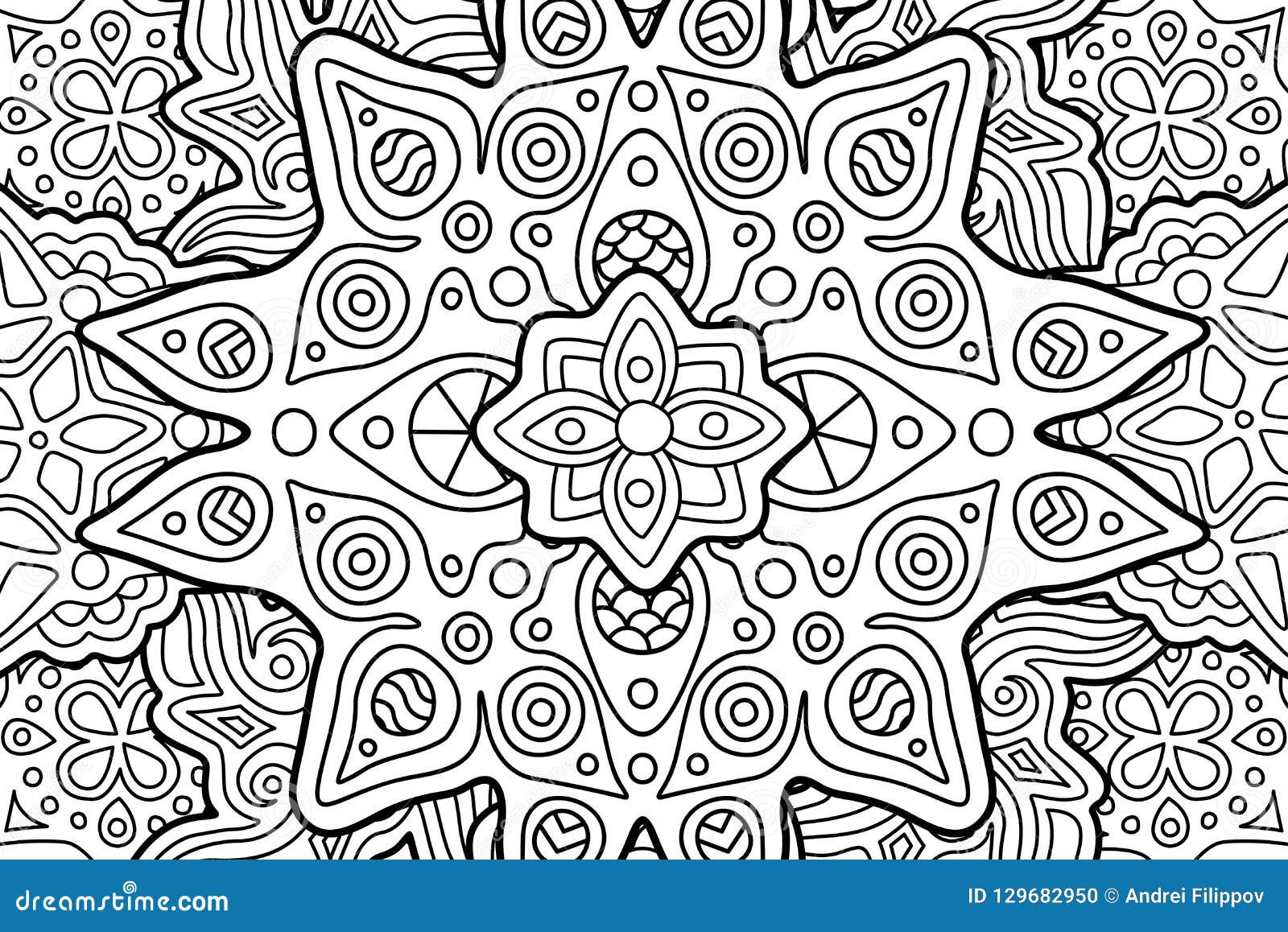 Coloring Book Page with Rectangular Contour Art Stock Vector ...