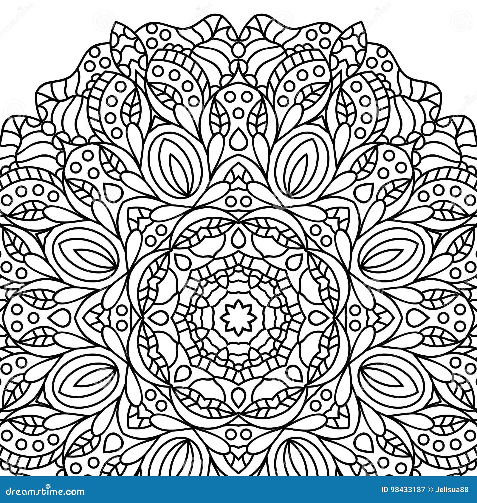 Coloring Book Pages Mandala Stock Vector Illustration Of Floral