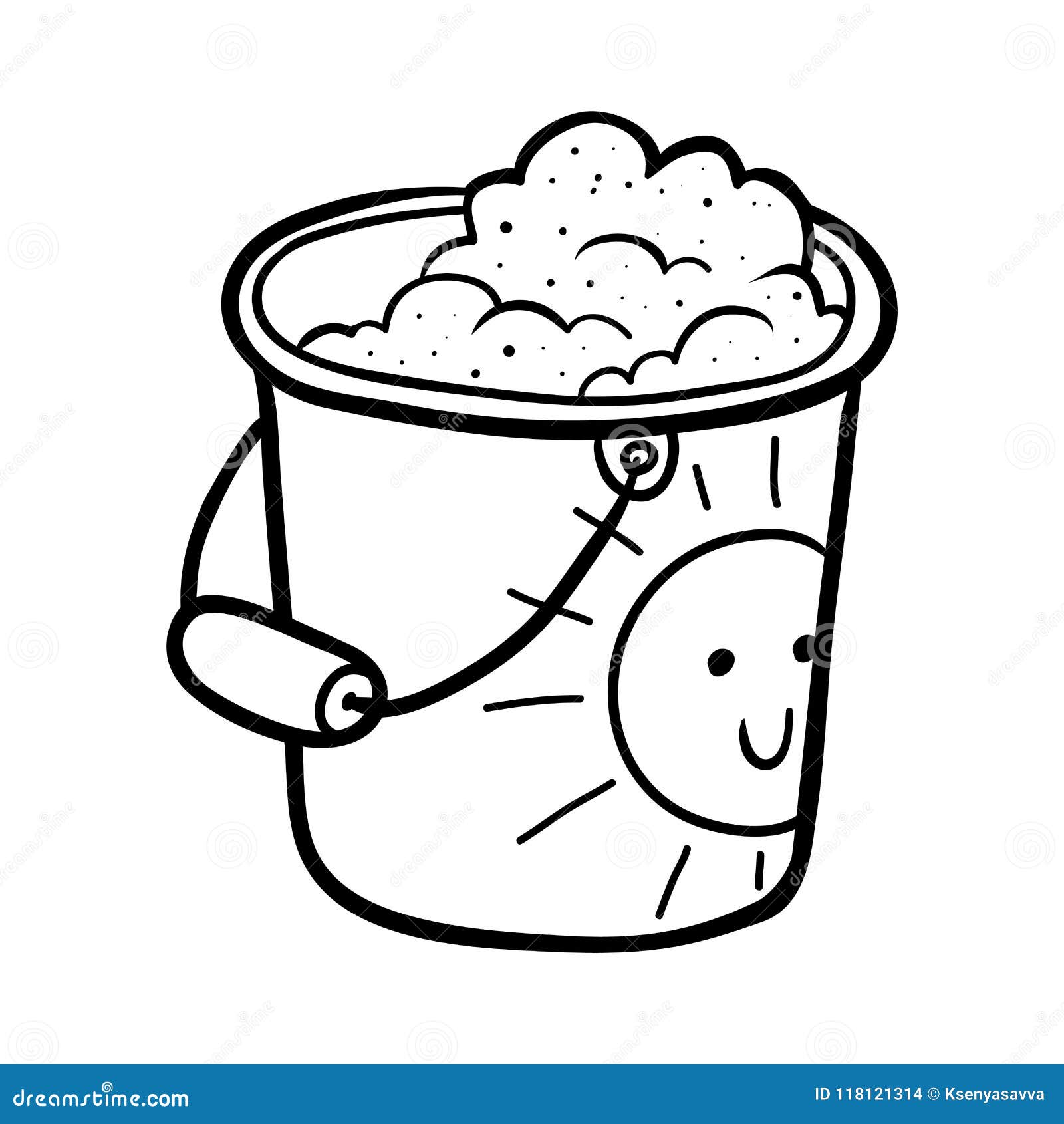 Coloring Book, Pail With Sand Vector Illustration | CartoonDealer.com ...