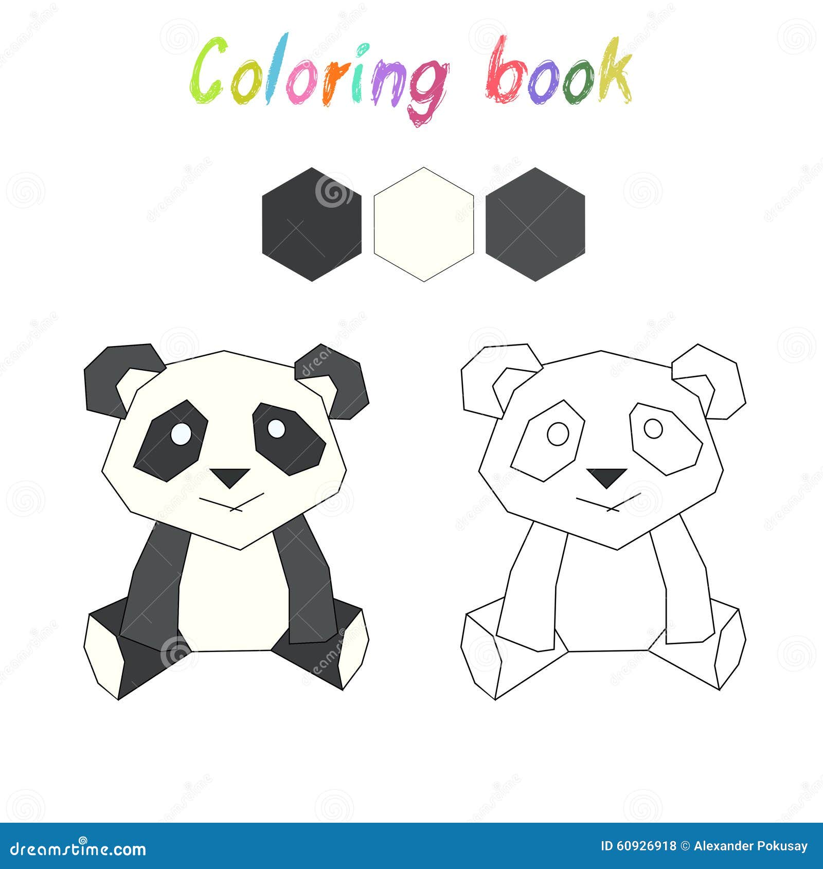 Coloring Book Panda Kids Layout for Game Stock Vector - Illustration of ...