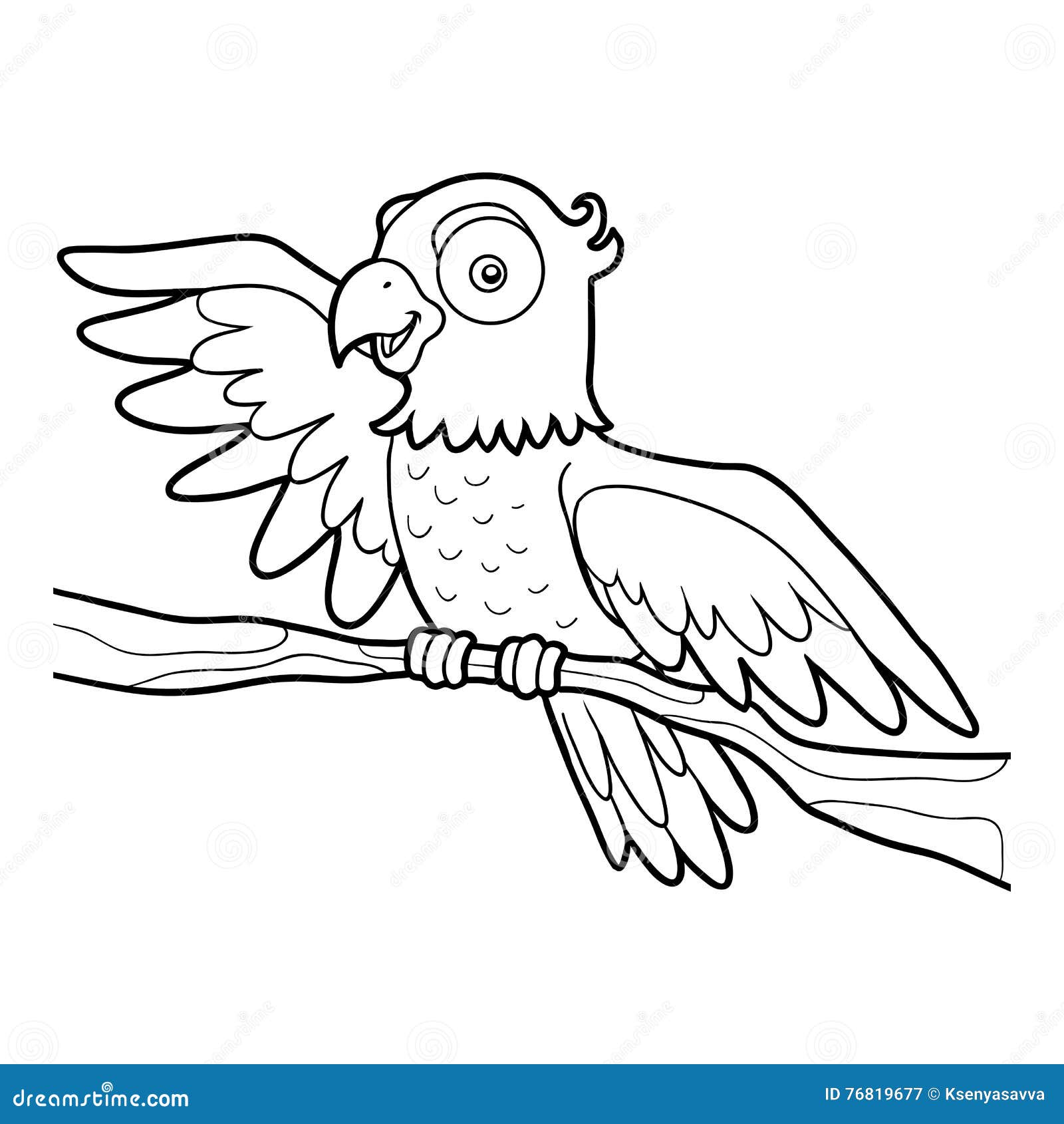 Parrot Coloring Pages Cartoon Illustration | CartoonDealer.com #68095273
