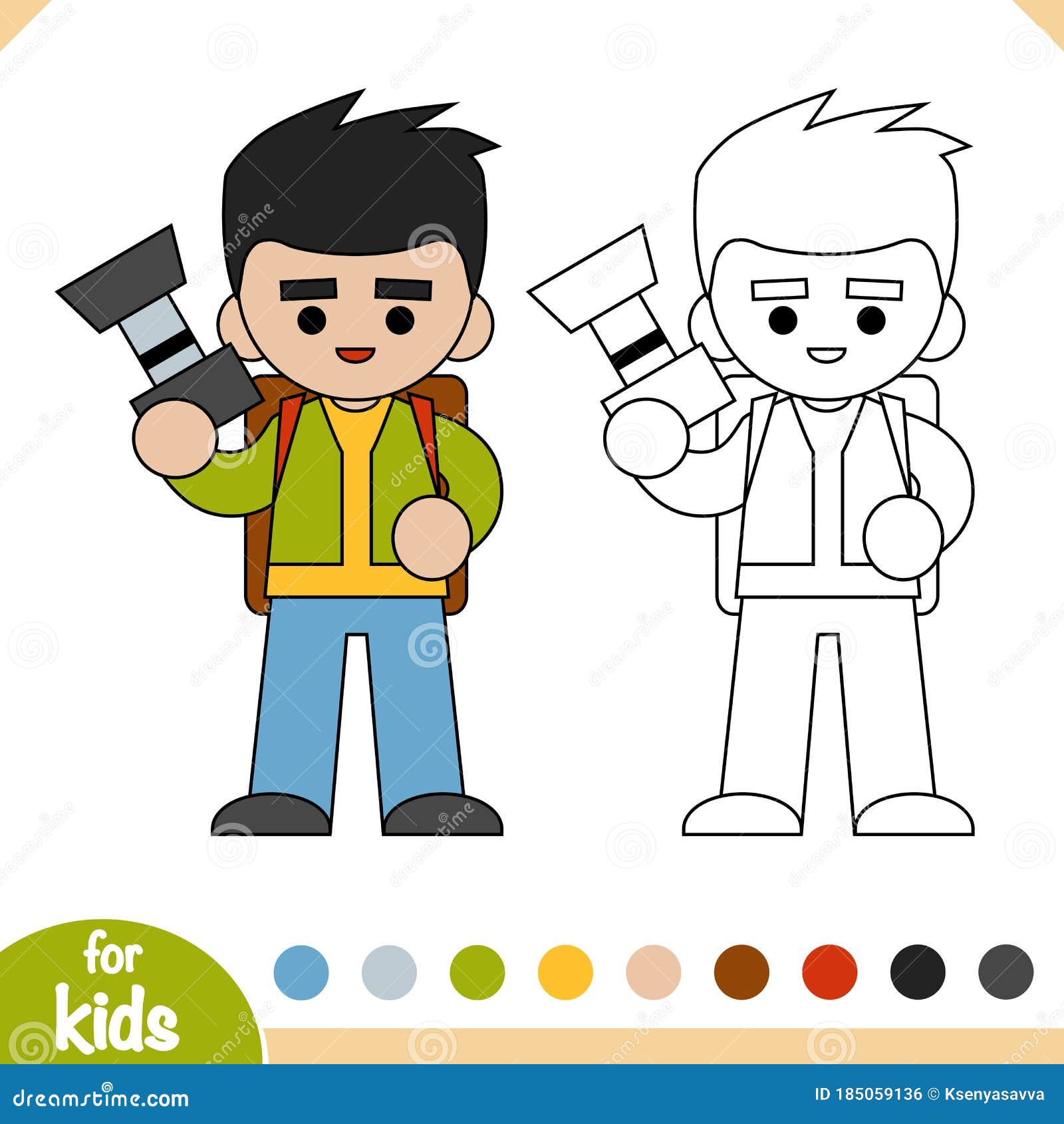 Photographer Coloring Page Colored Illustration | CartoonDealer.com ...
