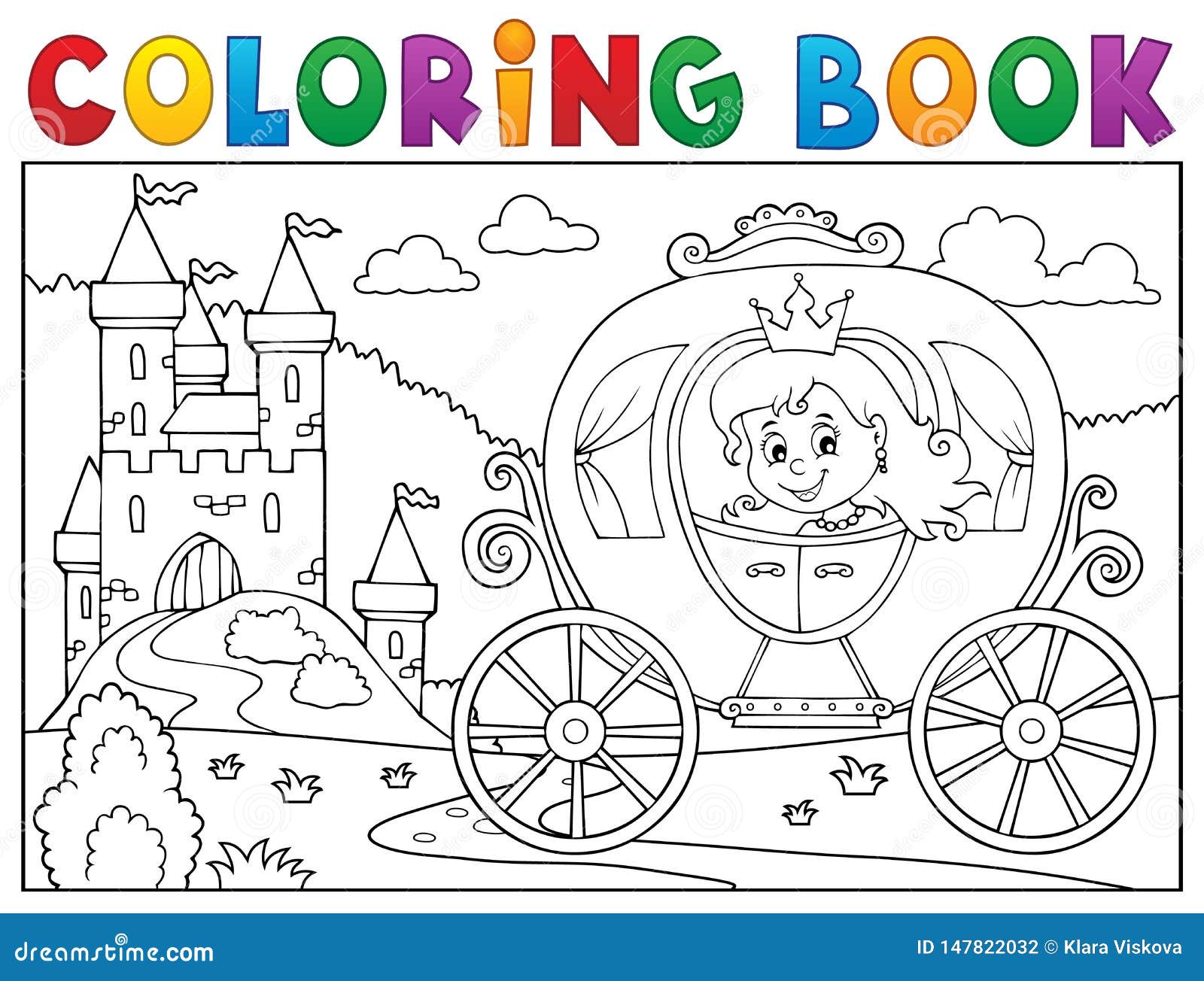 The Princess`s Carriage Drawing For A Photo Zone Vector Illustration ...
