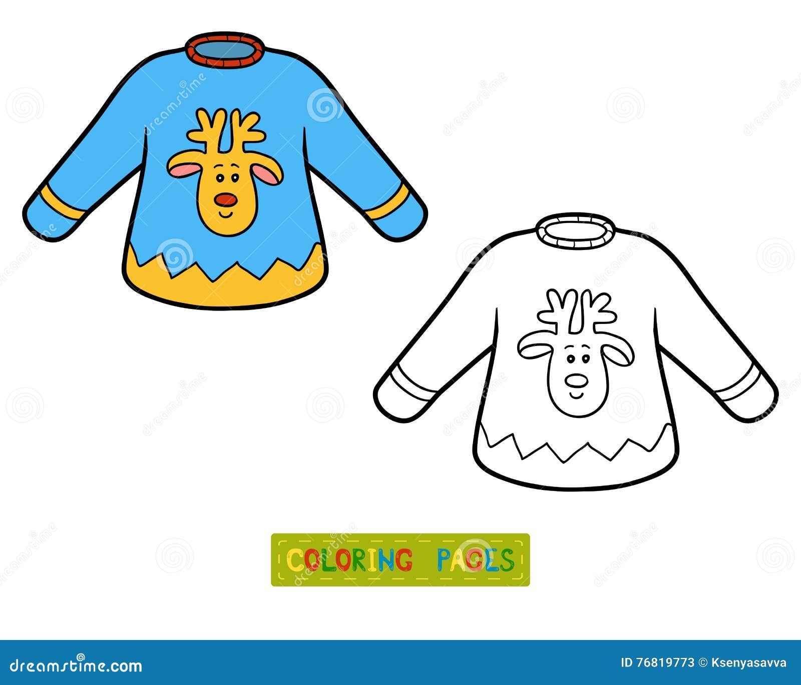 Coloring book, Pullover stock vector. Illustration of coloration - 76819773