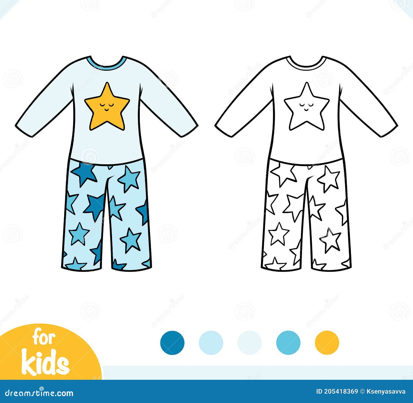 Coloring Book, Pyjamas for Boys Stock Vector - Illustration of page ...