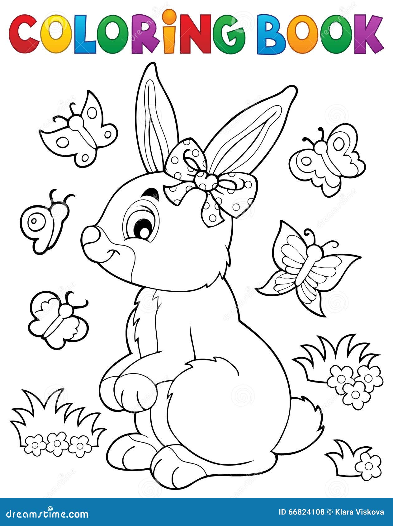 Coloring Book Rabbit Topic 2 Stock Vector - Illustration of eps10 ...