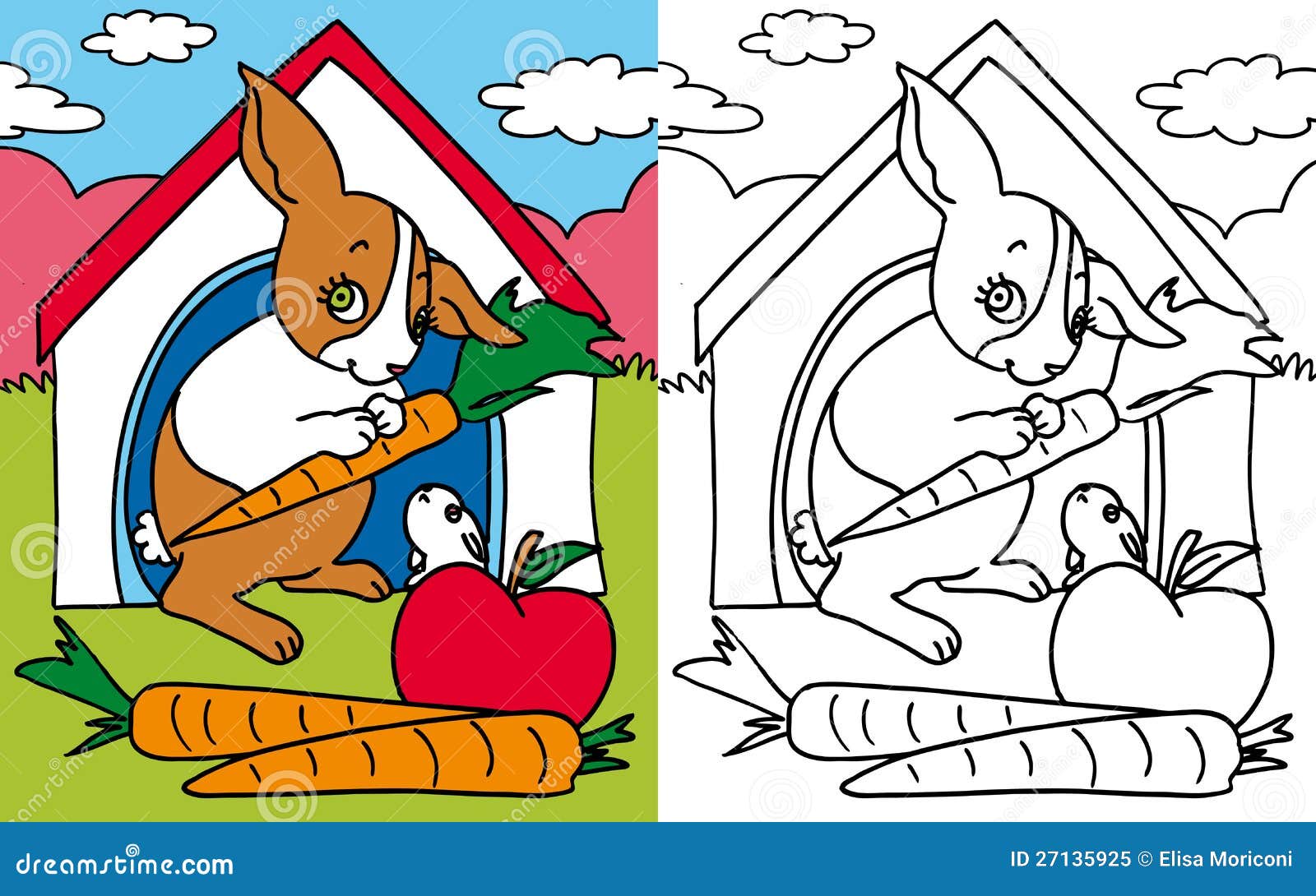 Coloring Book Rabbits Stock Image | CartoonDealer.com #27135925
