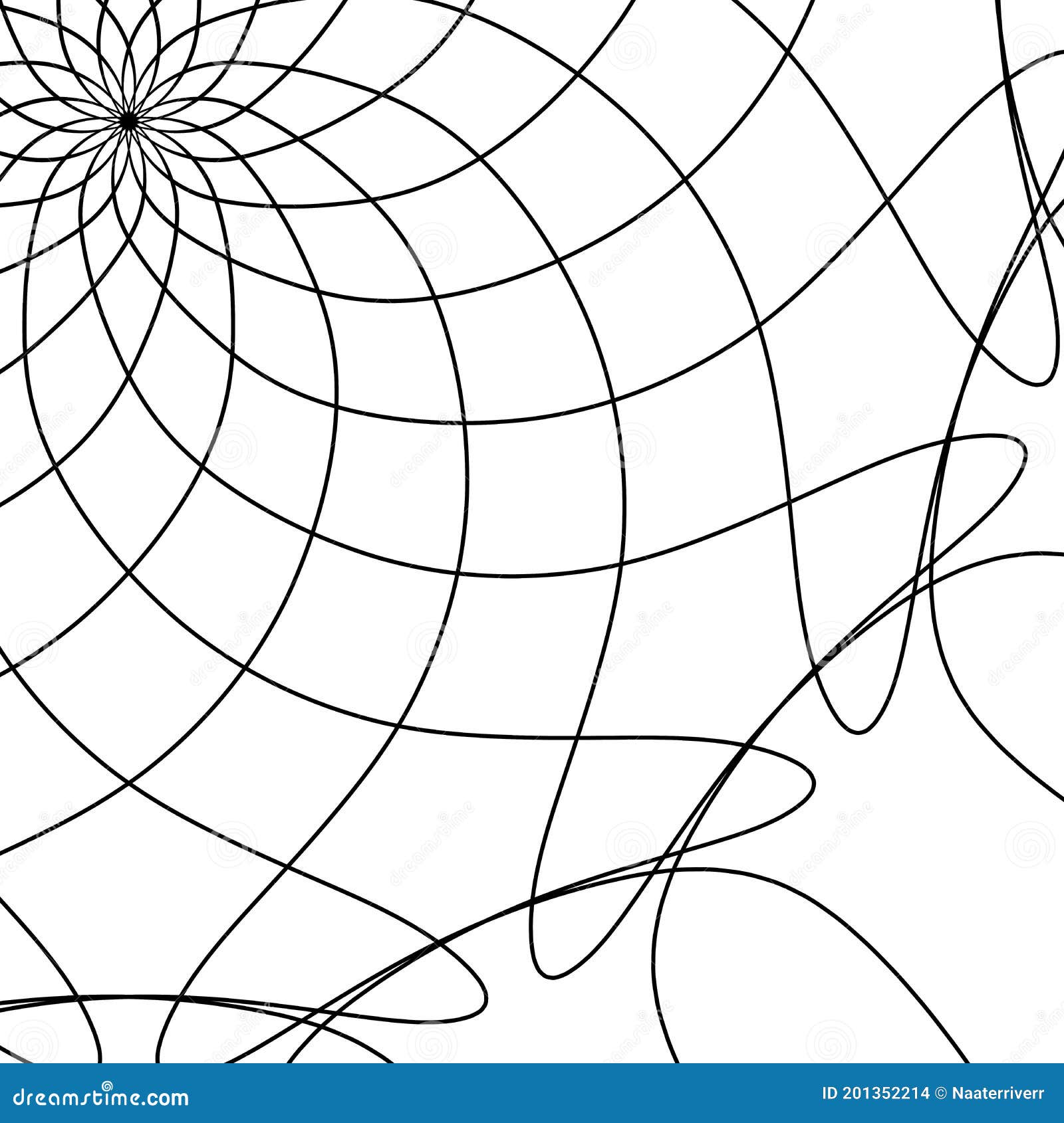 Coloring Book with Repeating Pattern Black Lines on White Background ...