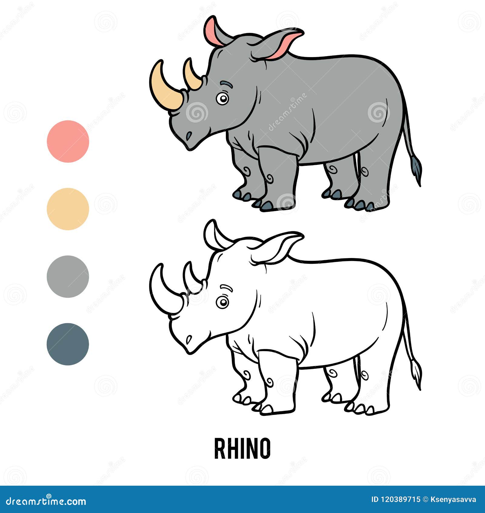 Rhino Drawing For Kids