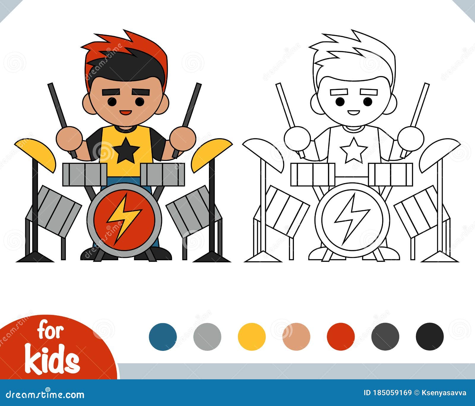 Rock Drummer Drawing