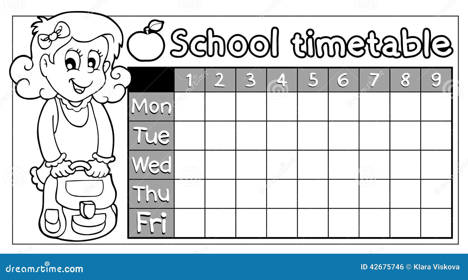 Timetable Worksheets For Kids Coloring Sheets