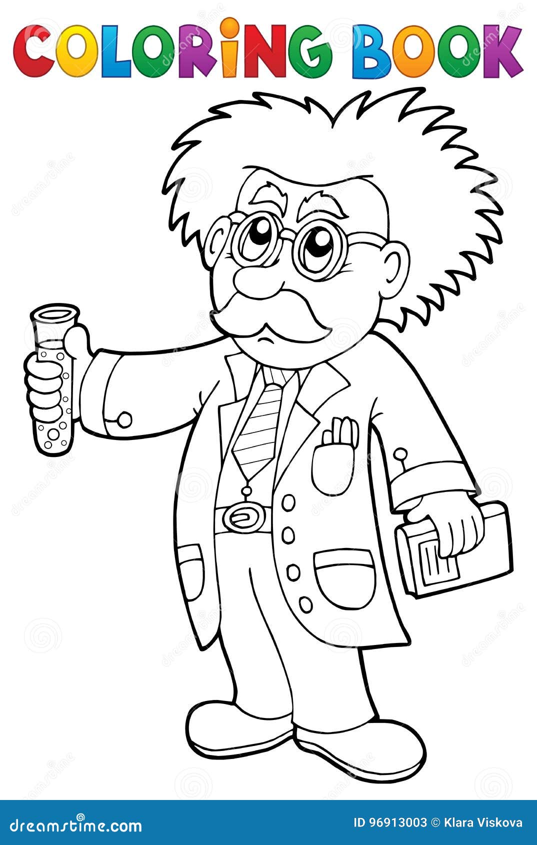 Coloring Book Scientist Theme 1 Stock Vector - Illustration of chemical ...