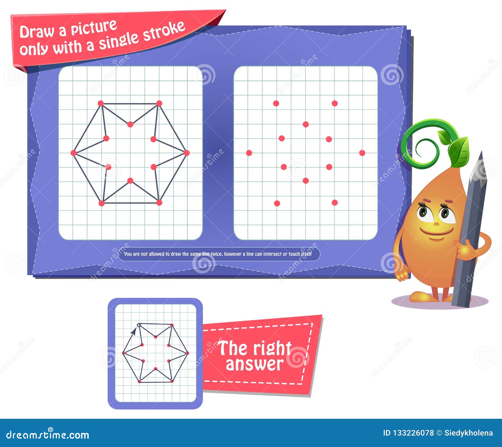 Coloring Book Single Stroke Stock Illustration - Illustration of ...