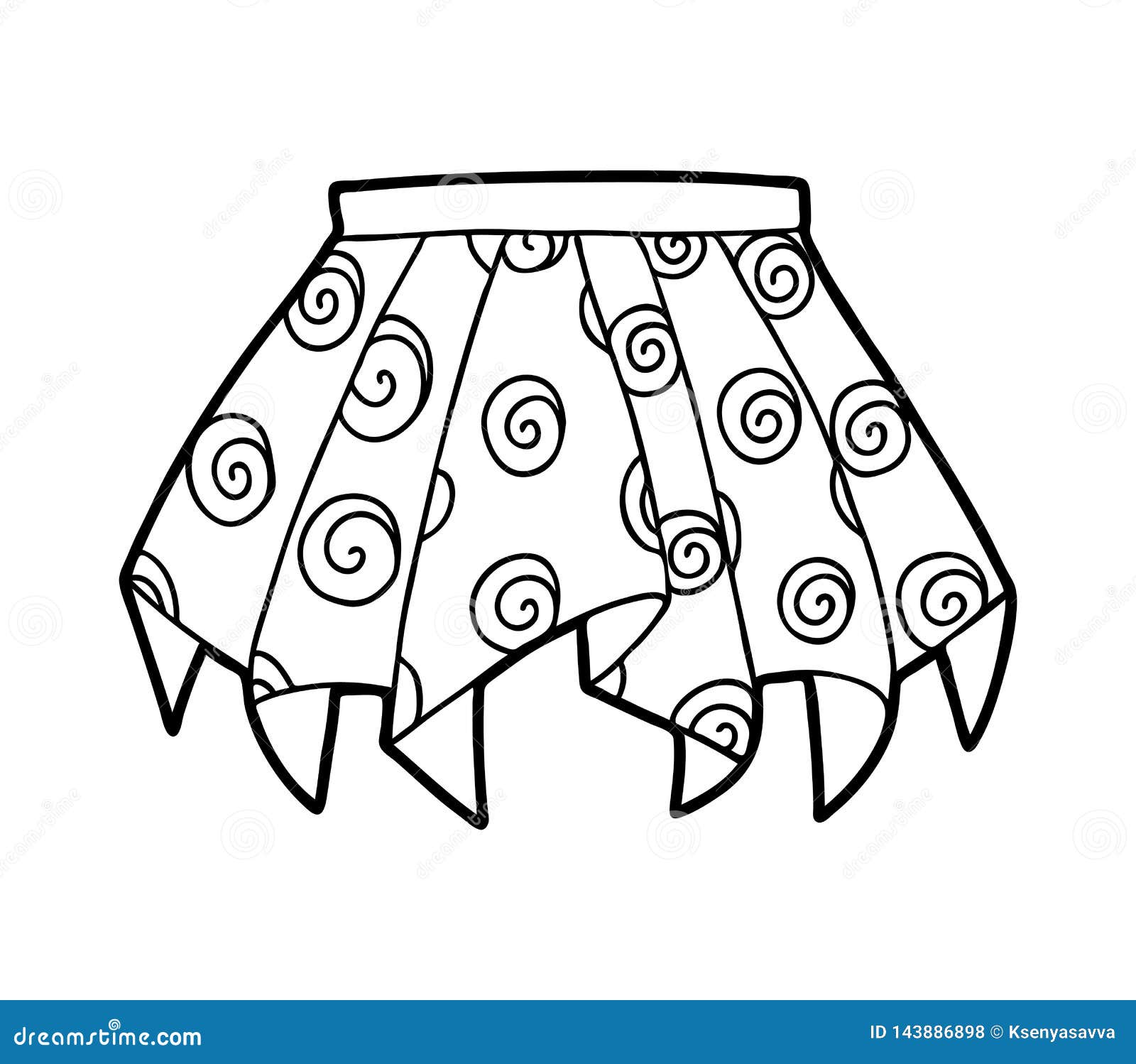 Coloring book, Skirt stock vector. Illustration of design - 143886898