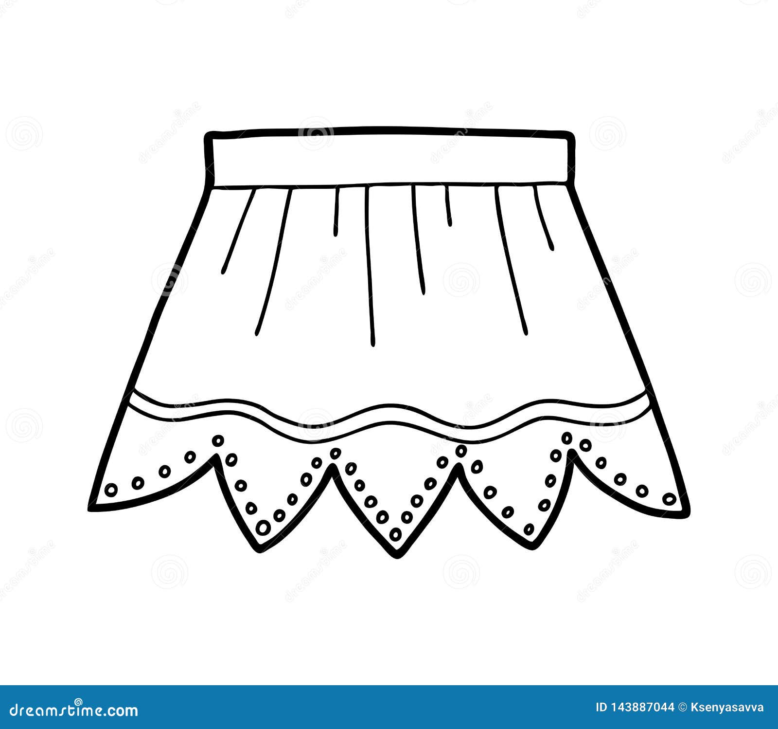 Coloring book, Skirt stock vector. Illustration of child - 143887044