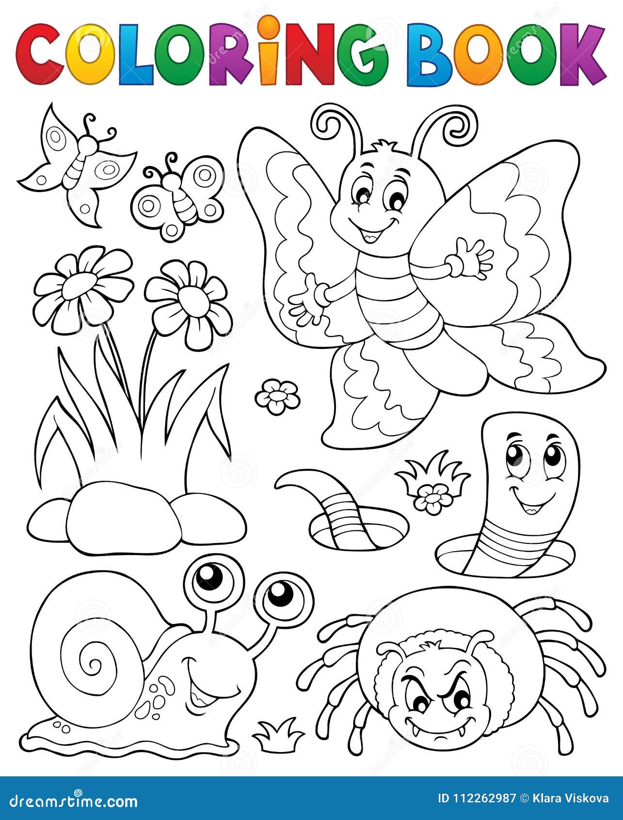Coloring Book with Small Animals 4 Stock Vector - Illustration of ...