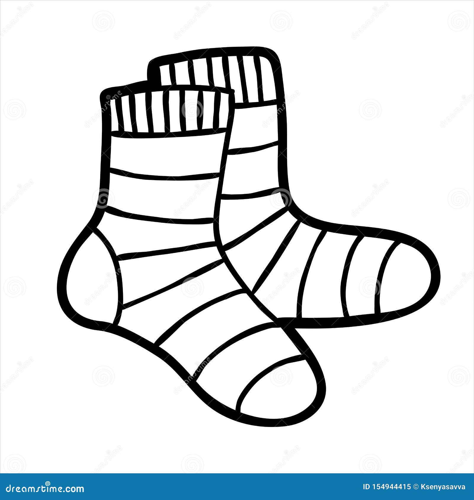 Coloring book, Socks stock vector. Illustration of child - 154944415