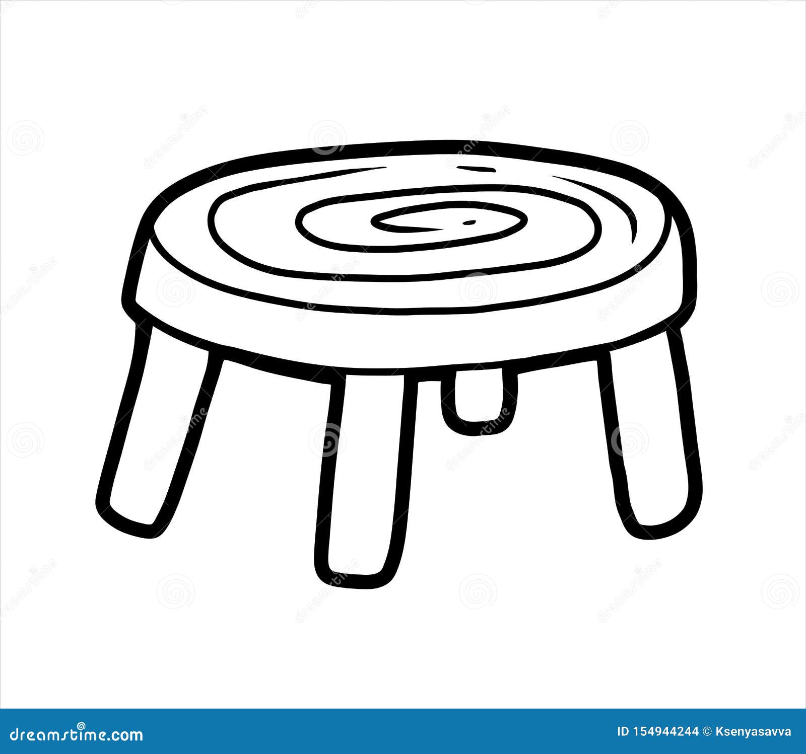 Coloring book, Stool stock vector. Illustration of colorful - 154944244