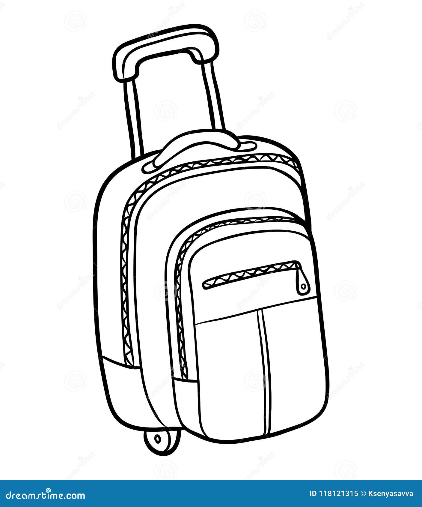Coloring book, Suitcase stock vector. Illustration of black - 118121315