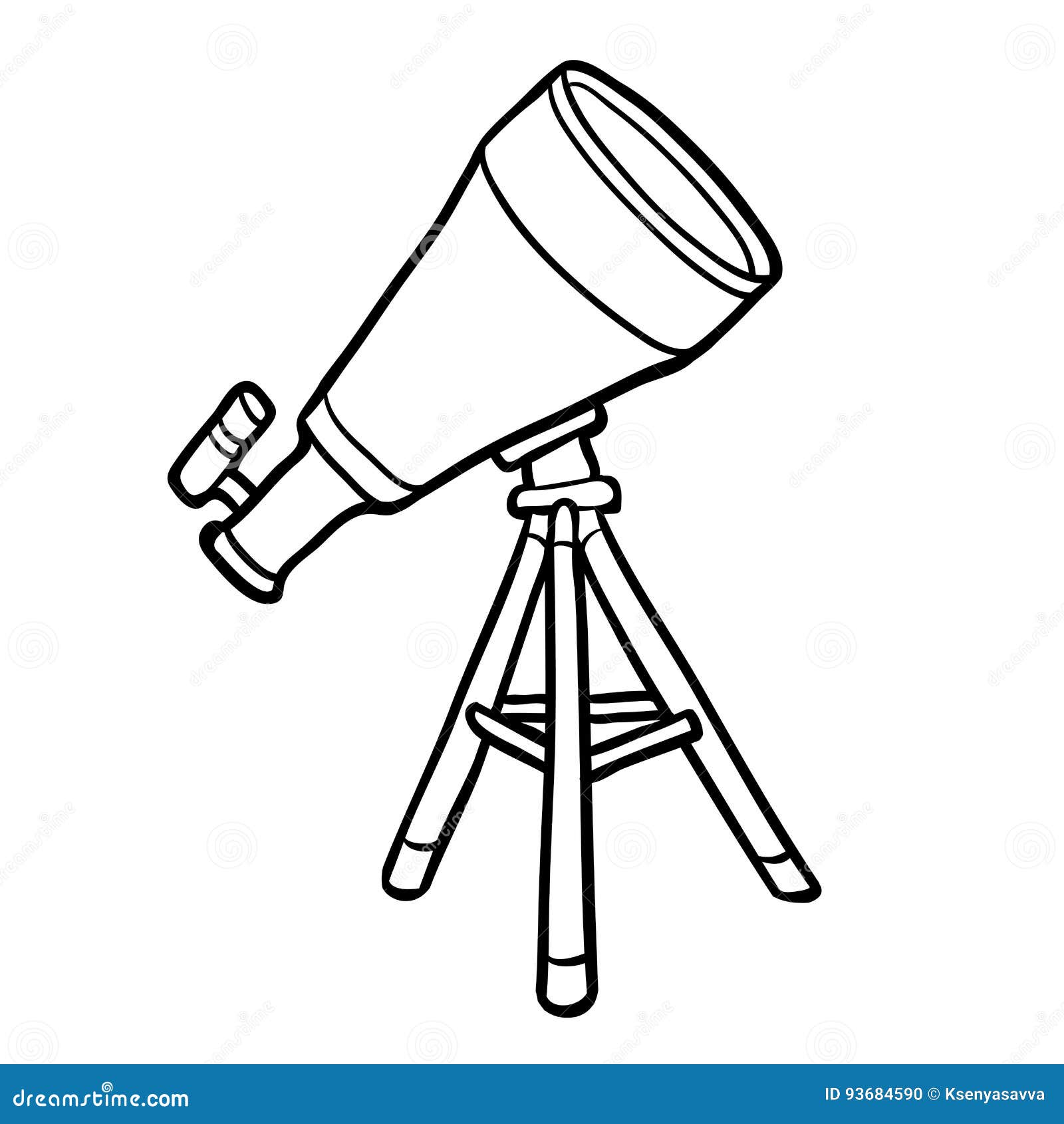 Coloring book, Telescope stock vector. Illustration of child - 93684590
