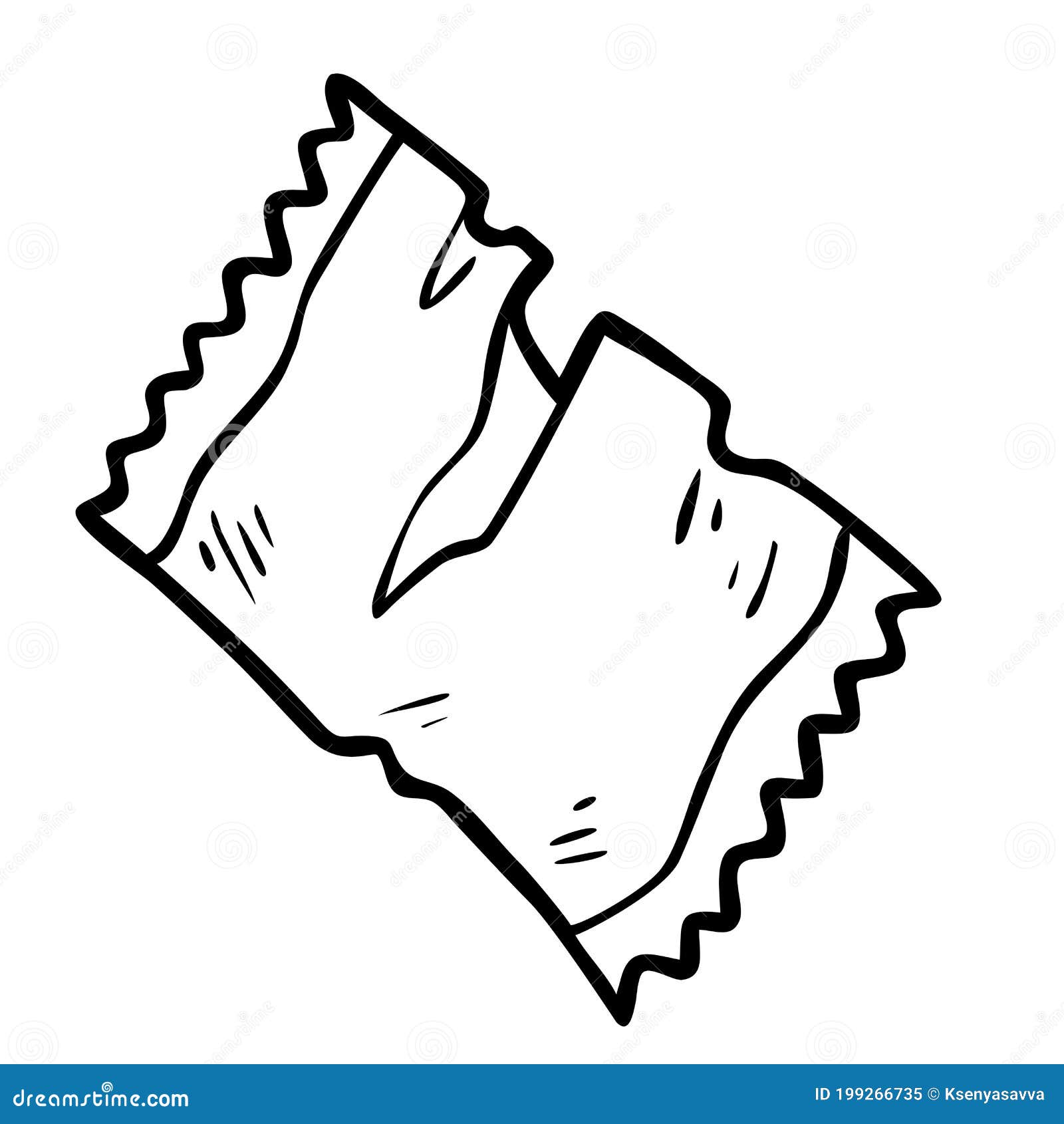 Coloring Book, Torn Snack Wrapper Stock Vector - Illustration of ...