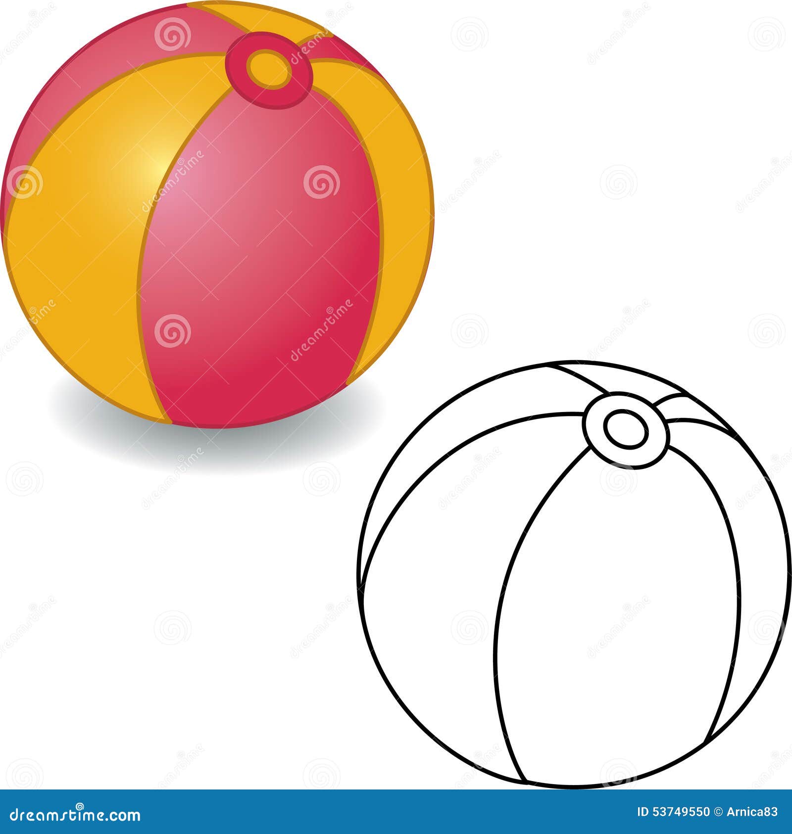 Ball Coloring Page Picture Worksheet For Preschool, Kindergarten ...