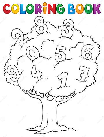 Coloring Book Tree with Numbers Theme 1 Stock Vector - Illustration of ...