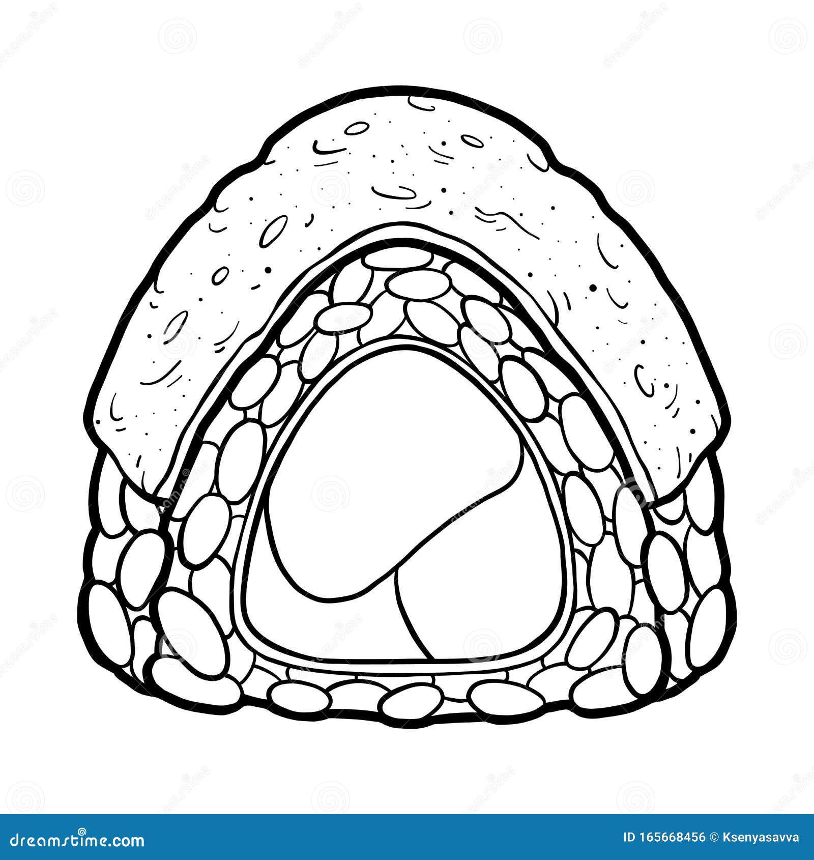 Coloring Book, Triangle Sushi Roll with Omelet Stock Vector ...