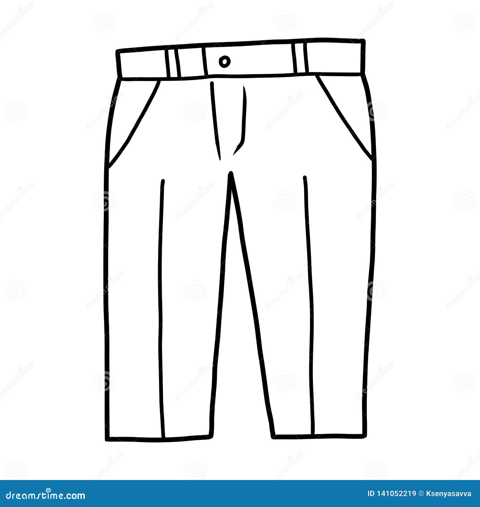 Coloring book, Trousers stock vector. Illustration of cotton - 141052219