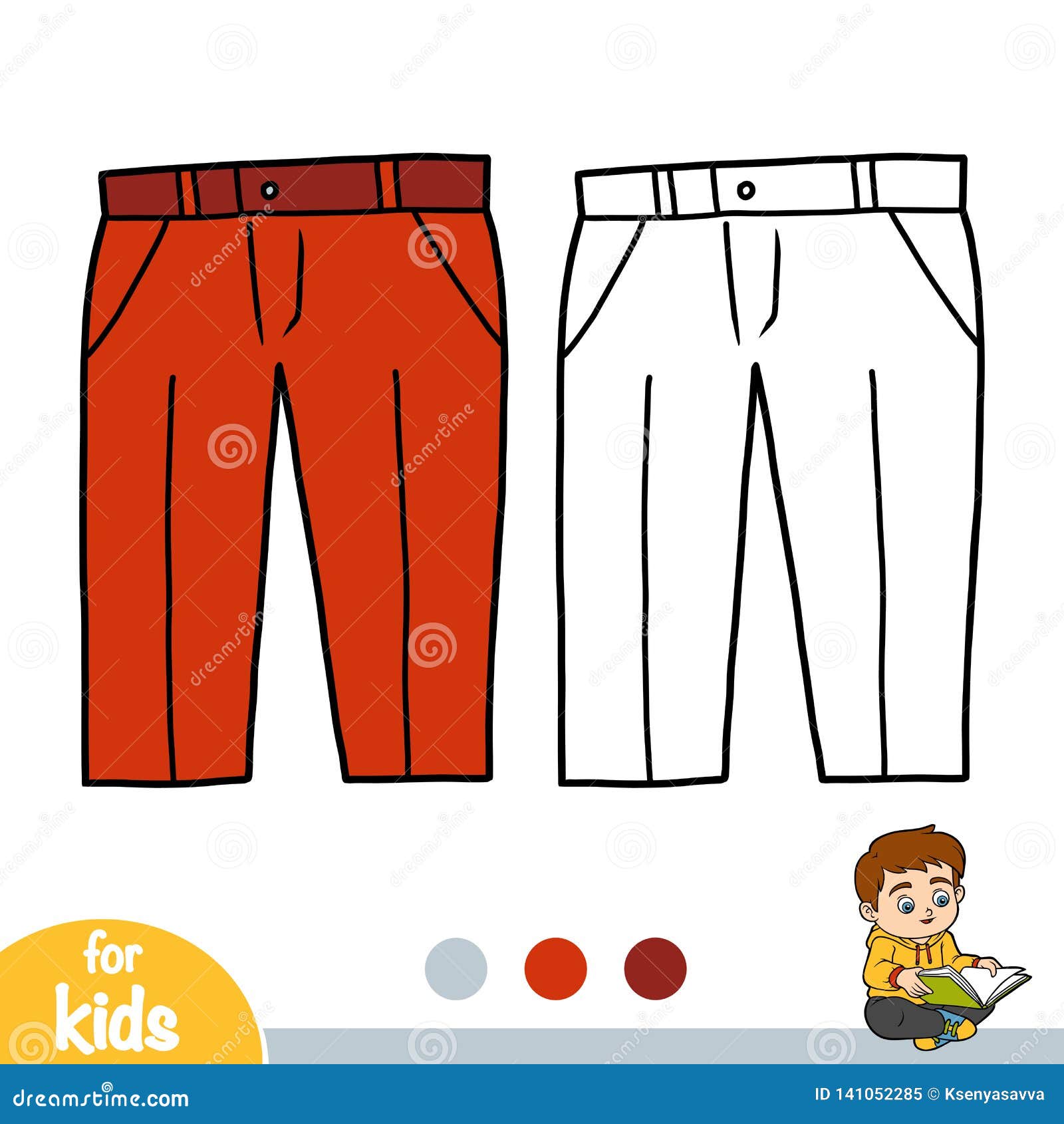 Coloring book, Trousers stock vector. Illustration of book - 141052285
