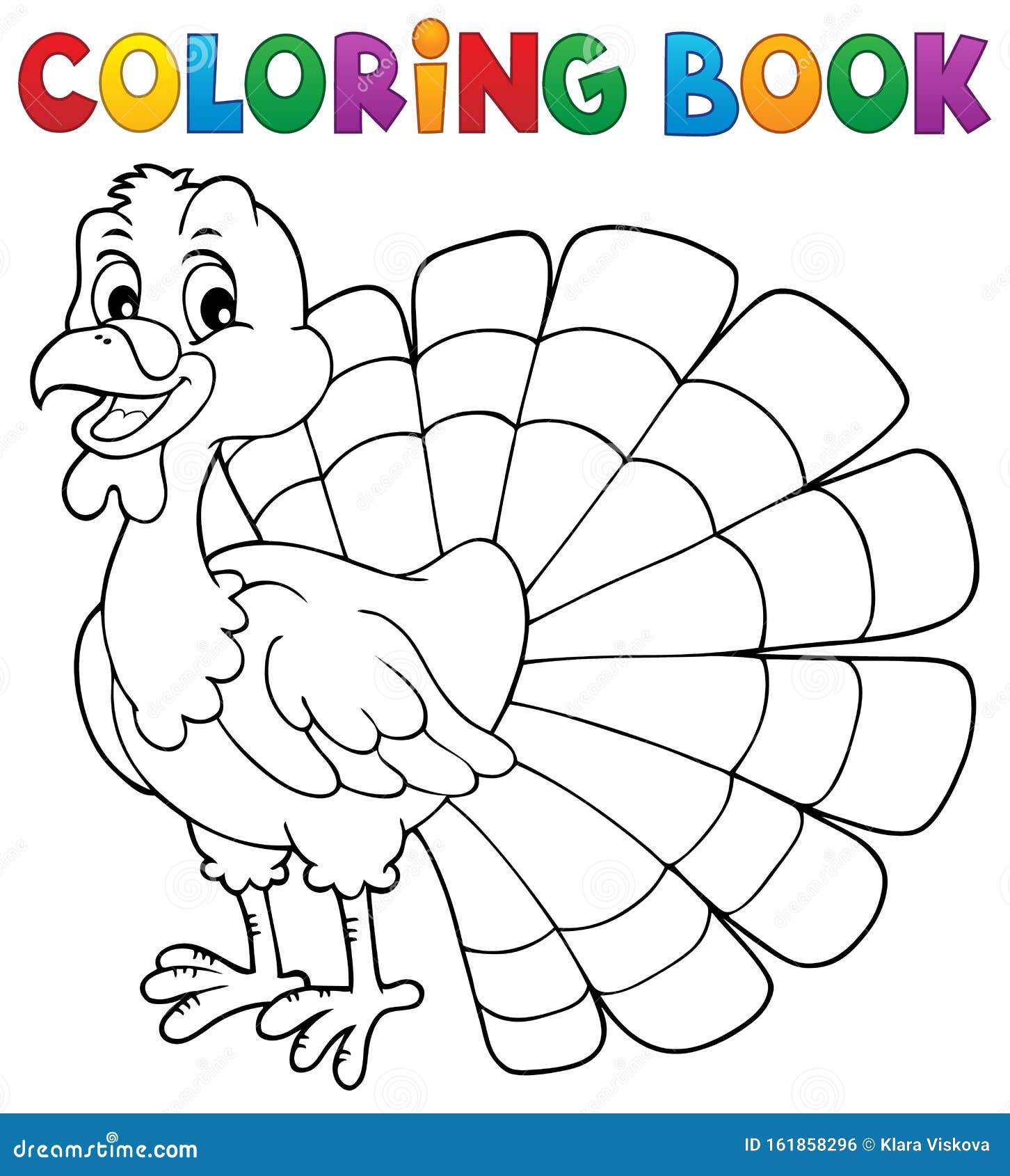Coloring Book Turkey Bird Theme 1 Stock Vector - Illustration of ...