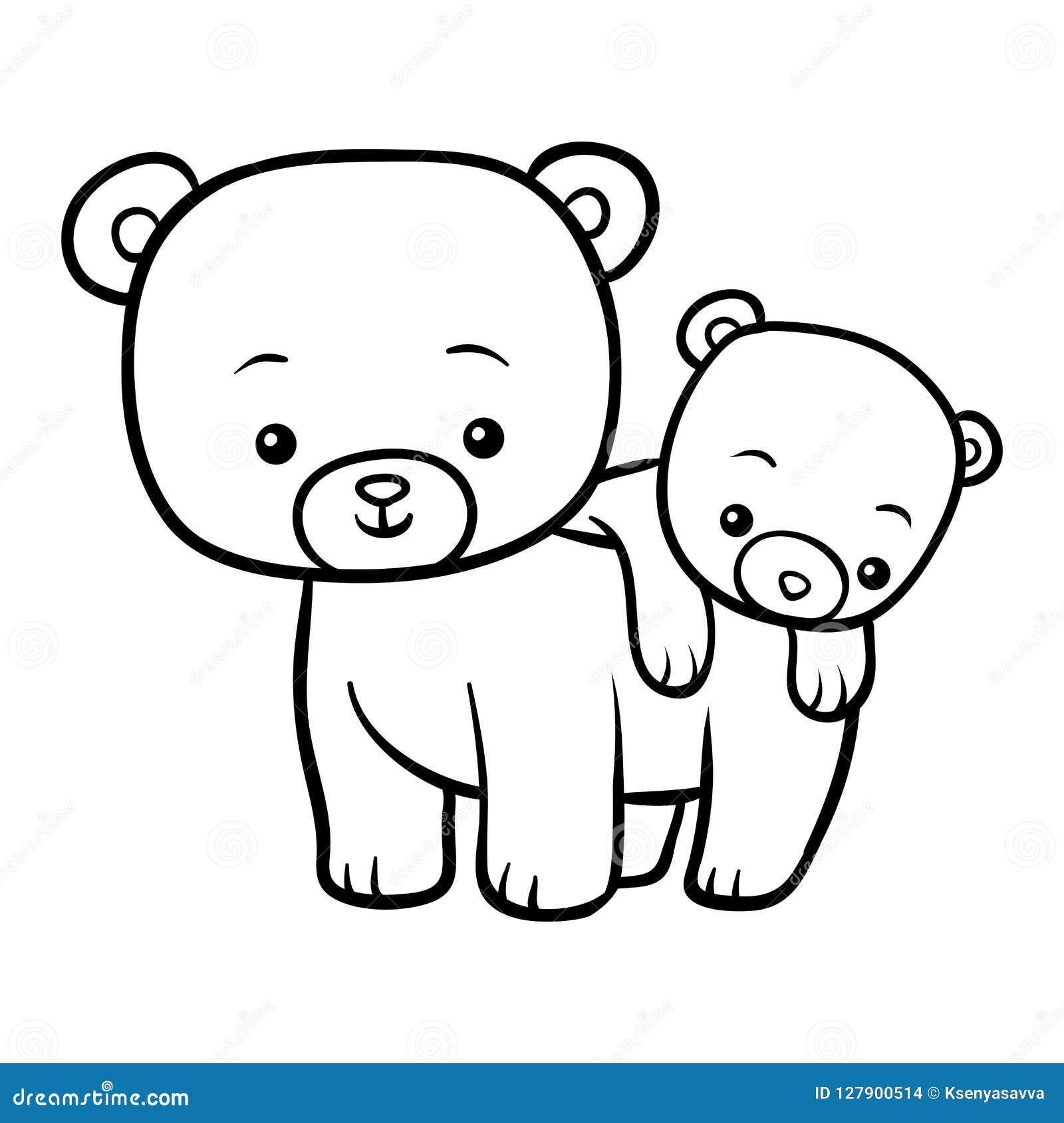 Coloring book, Two Bears stock vector. Illustration of activity - 127900514