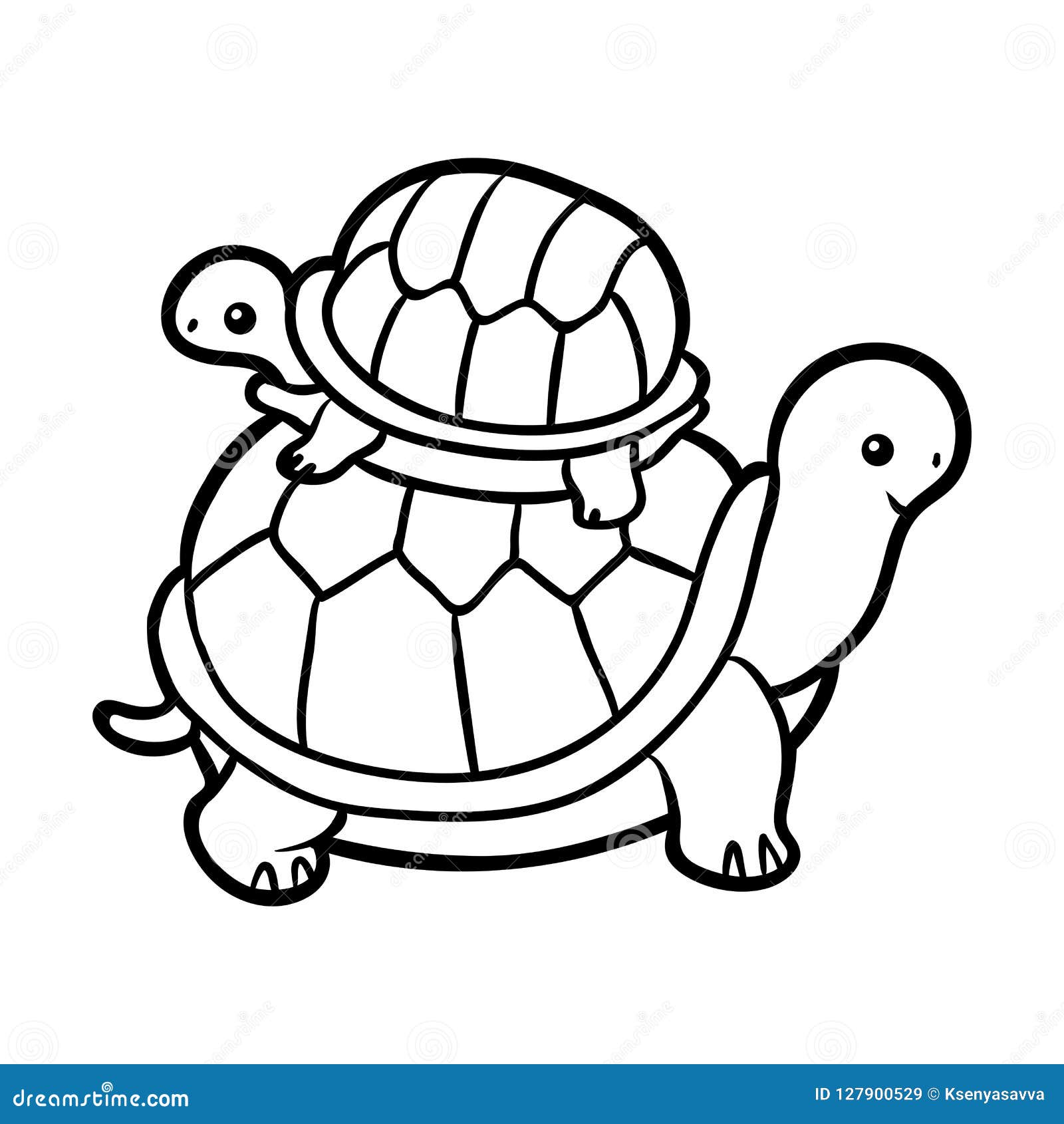 Coloring Book, Two Tortoises Stock Vector - Illustration of adorable ...