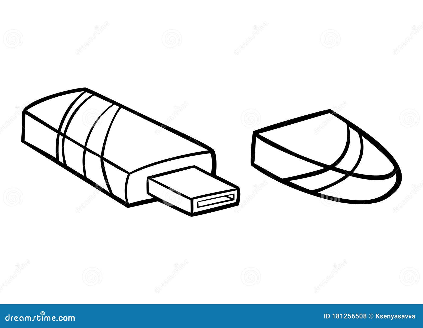 Coloring Book, USB Flash Drive Stock Vector - Illustration of game ...