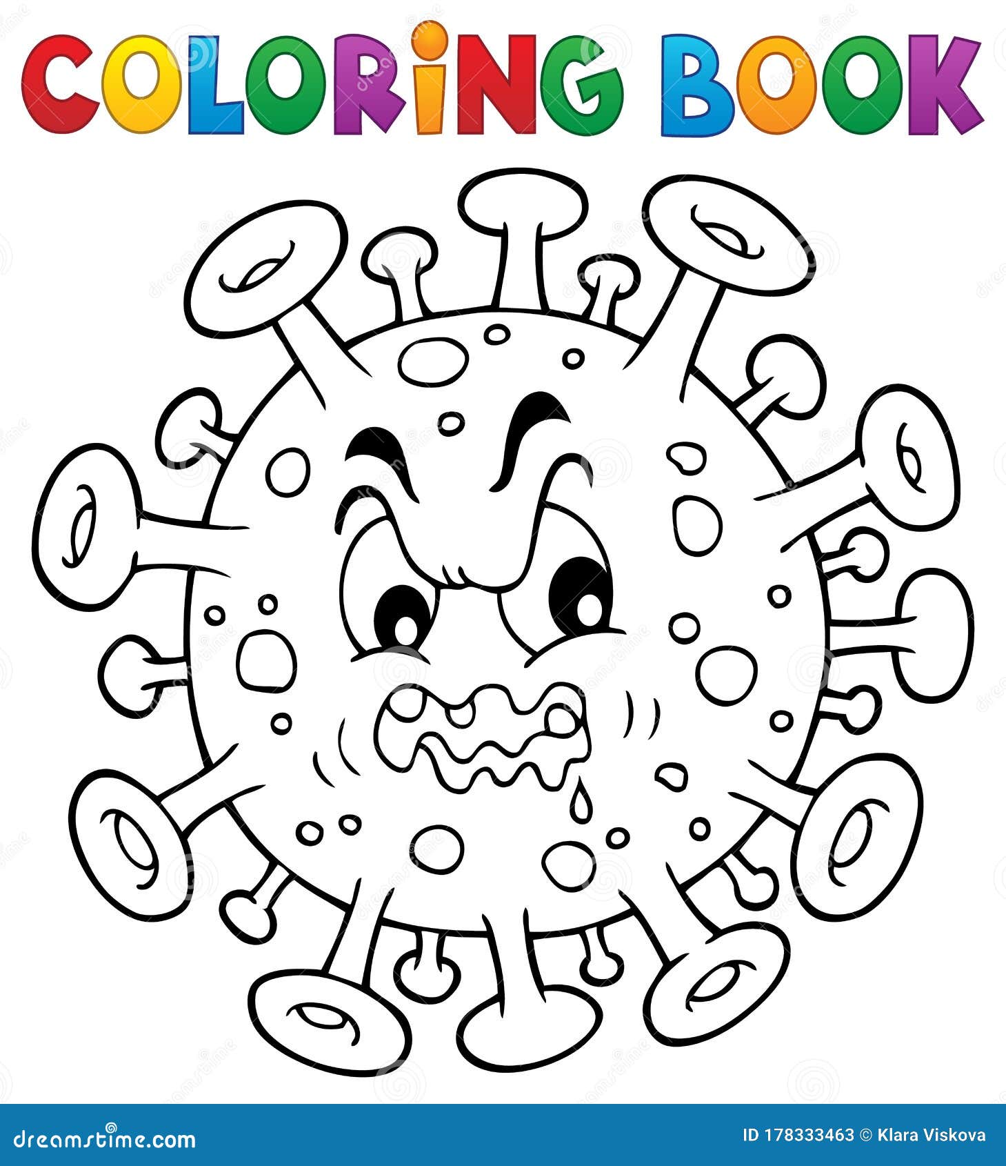Coloring Book Virus Theme 1 Stock Vector - Illustration of paint ...