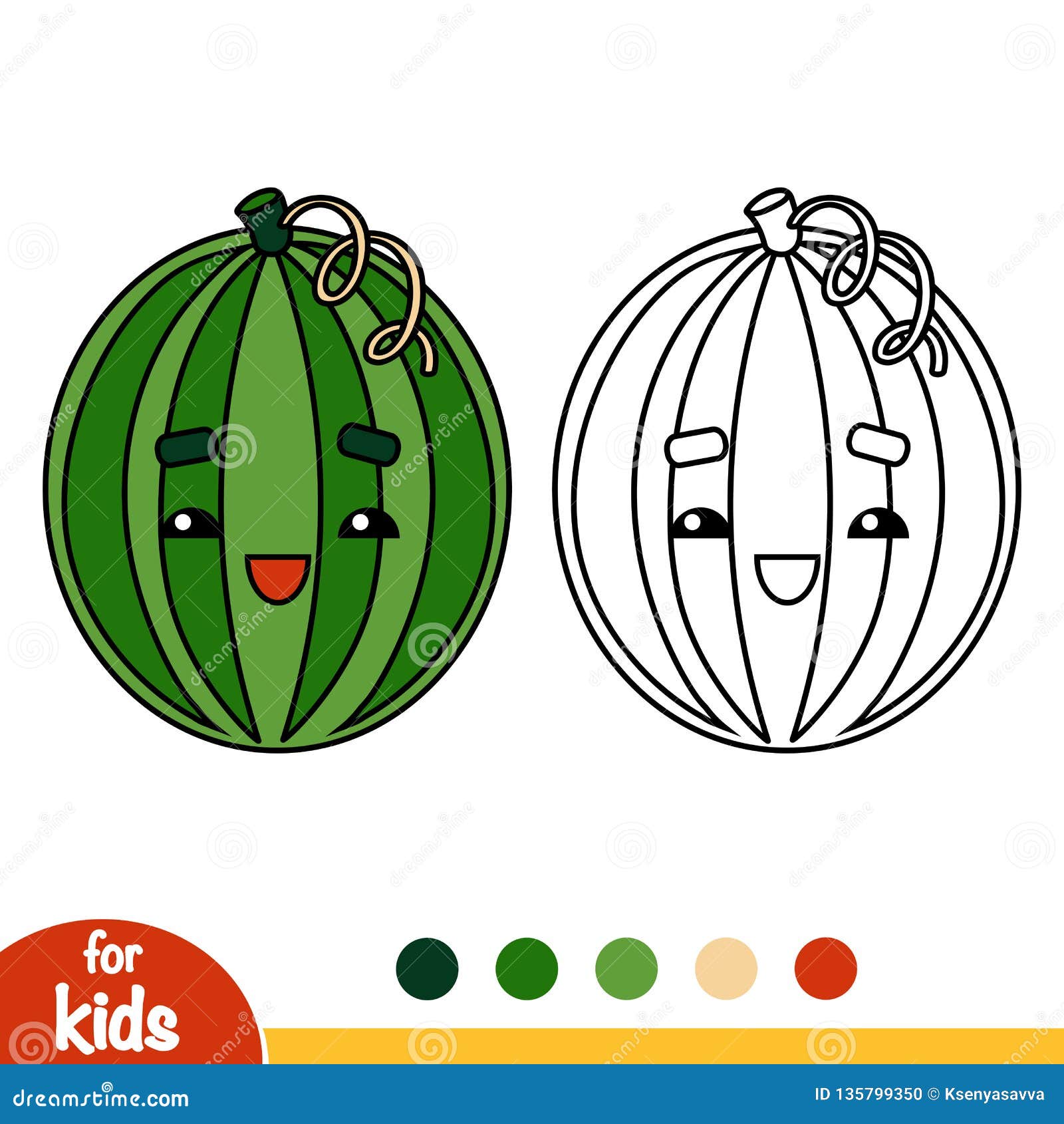 Coloring Watermelon Worksheet Page. Educational Printable Coloring ...