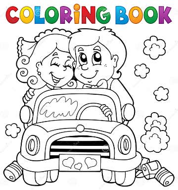 Coloring book wedding car stock vector. Illustration of beautiful ...