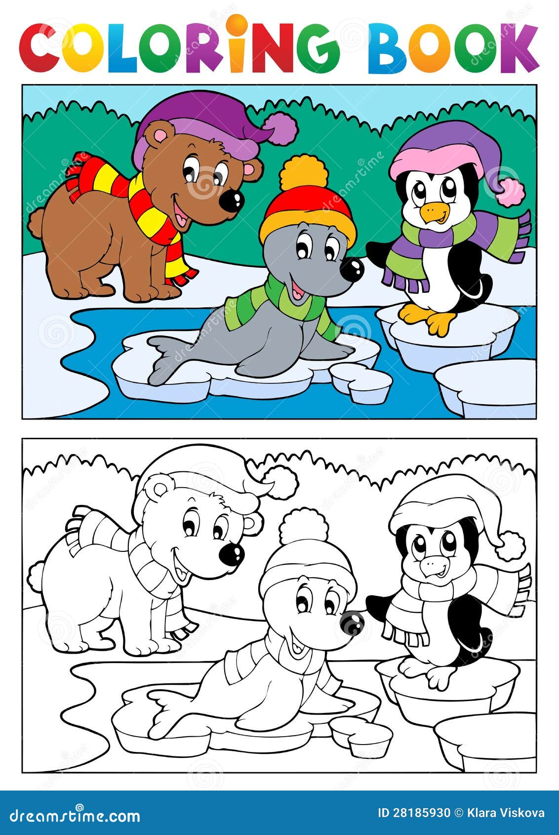 Coloring Book Winter Topic 5 Stock Vector - Illustration of draw, scarf ...