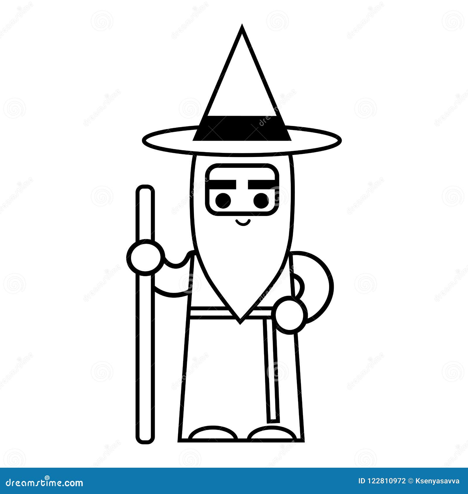 Coloring book, Wizard stock vector. Illustration of page - 122810972