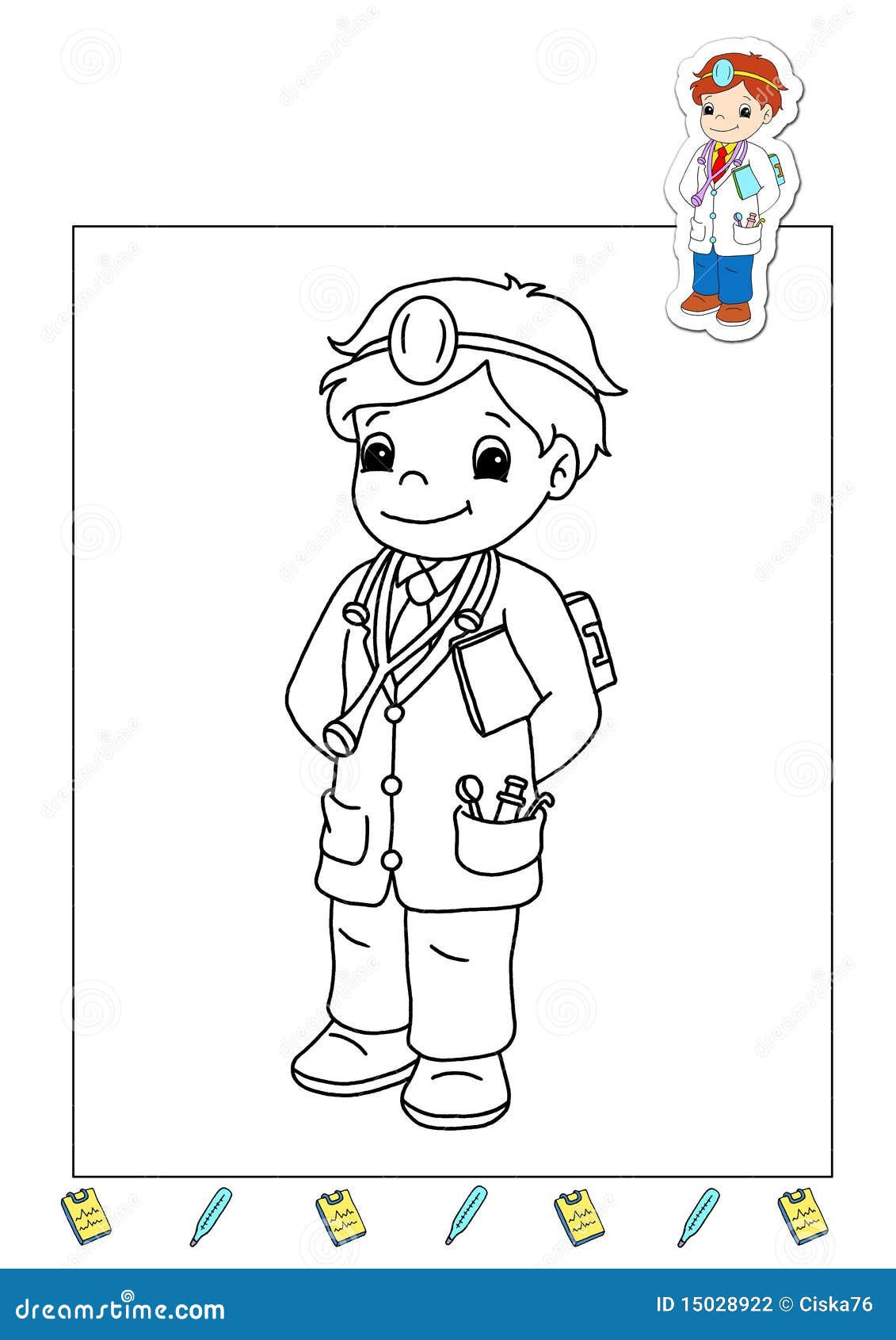 Coloring Book of the Works 23 - Doctor Stock Illustration ...