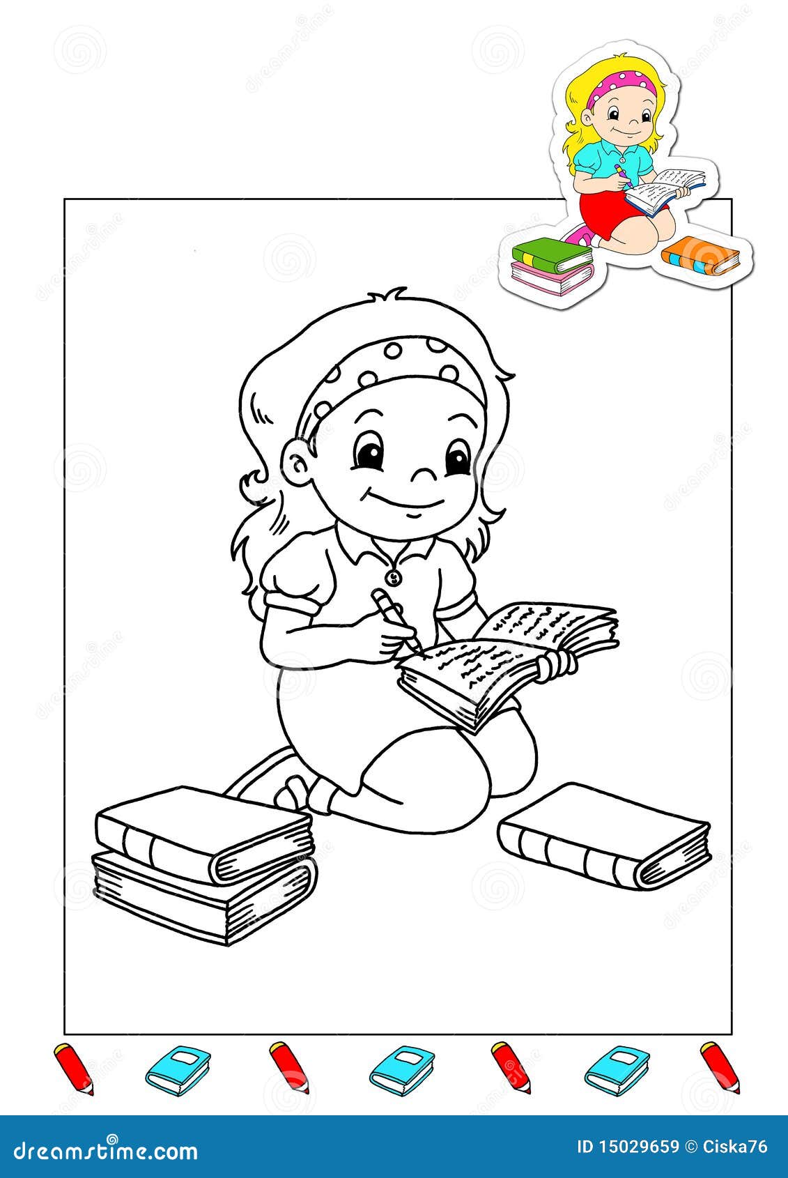 Coloring Book of the Works 28 - Writer Stock Illustration ...