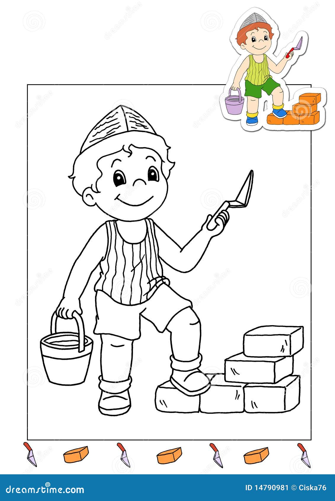 Coloring Book Of The Works 9 - Mason Stock Image - Image: 14790981