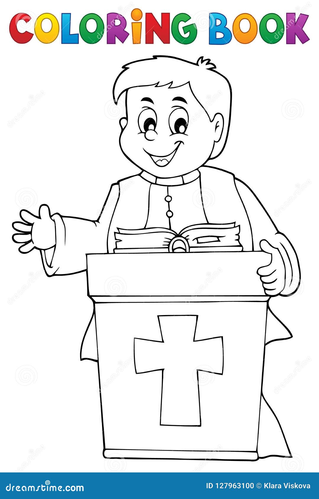 Coloring Book Young Priest Topic 2 Stock Vector - Illustration of paint ... Coloring Book Young Priest Topic 2 Stock Vector - Illustration of paint ...