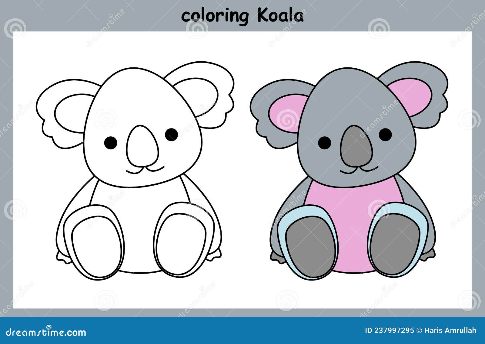 Children Trace and Coloring Koala Stock Vector - Illustration of book ...