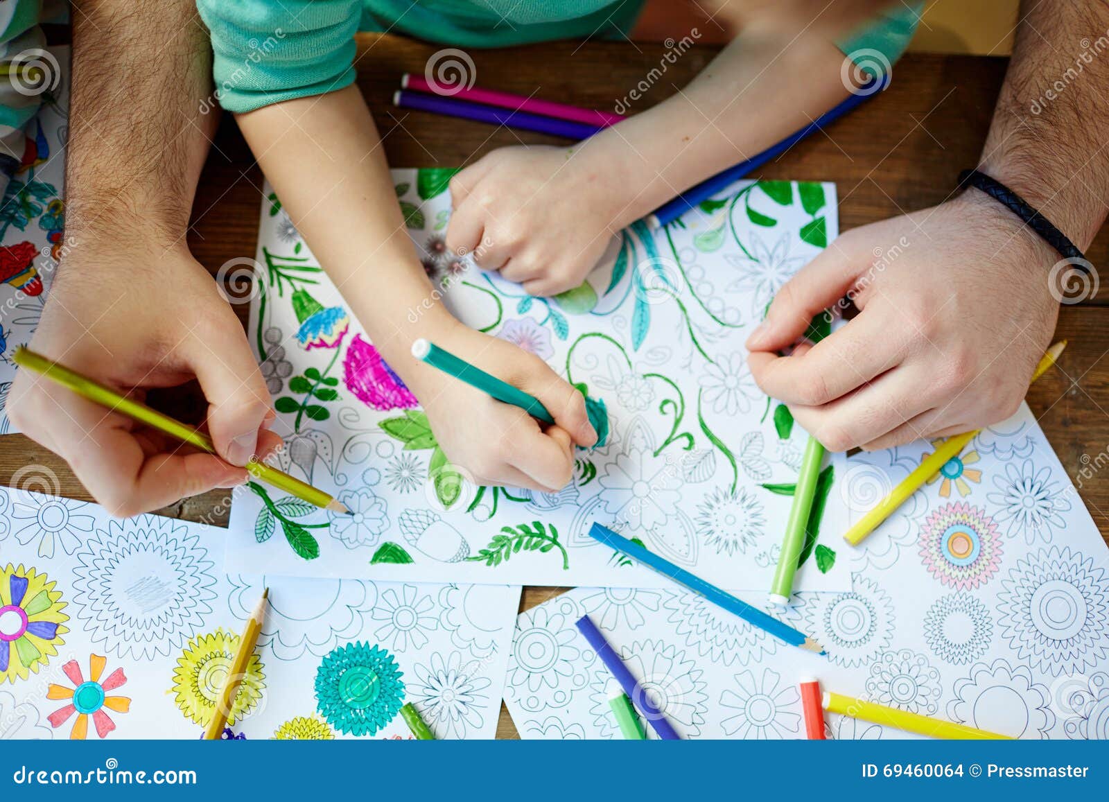 Coloring with crayons stock photo. Image of design, coloringbook - 69460064