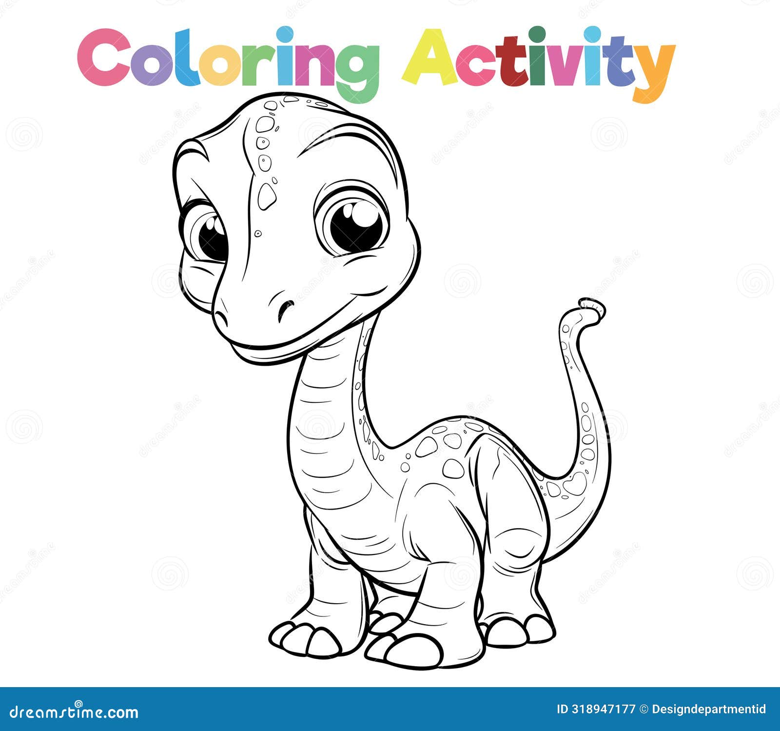 Coloring Dinosaur Worksheet Page. Educational Printable Coloring ...