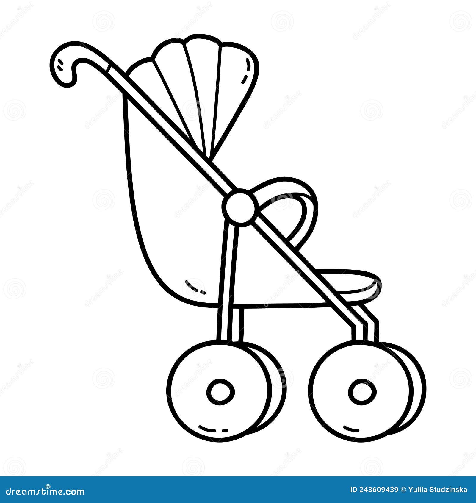 Coloring doodle stroller stock vector. Illustration of pram - 243609439
