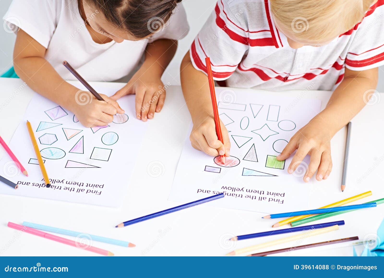 Coloring figures stock photo. Image of preschool, class - 39614088
