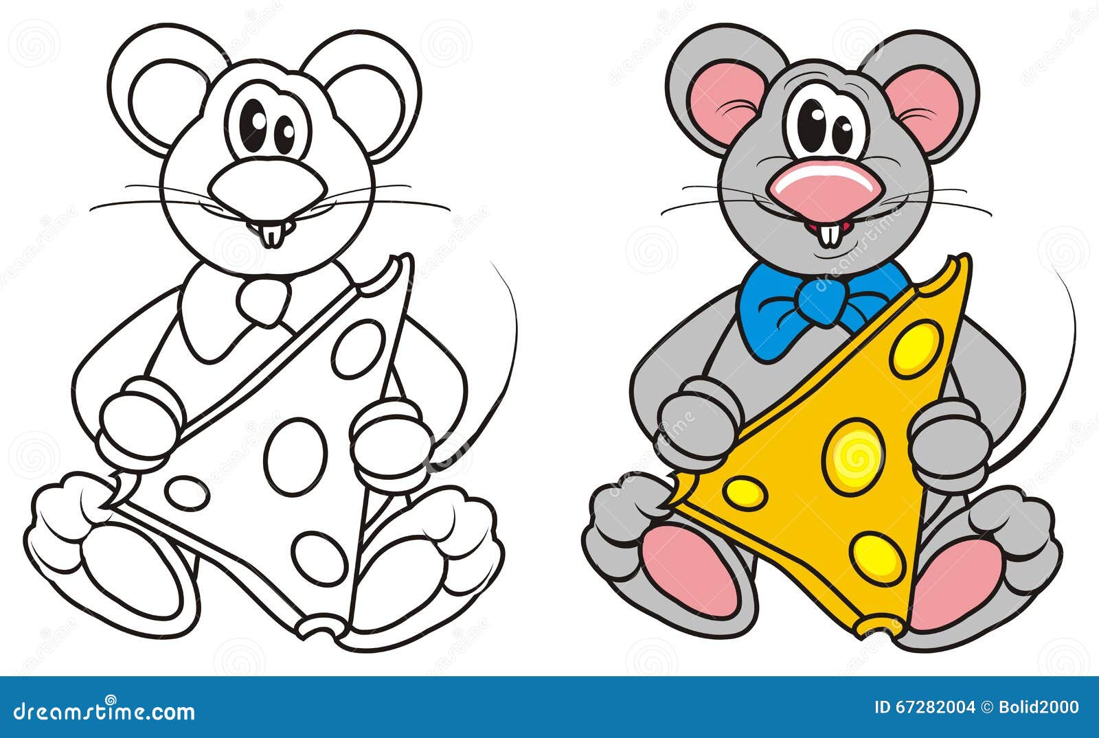 Coloring Gray Mouse with Cheese Stock Illustration - Illustration of ...